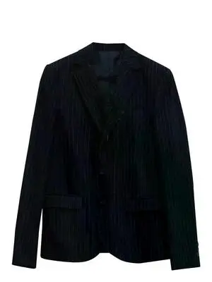 Alexander McQueen Virgin Wool Single-breasted Blazer - Blue