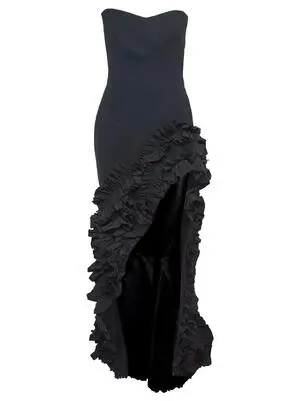 Maticevski Ruffled Asymmetric Hem Dress - Black