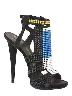 GIUSEPPE ZANOTTI 120mm Strass Sandals - Black