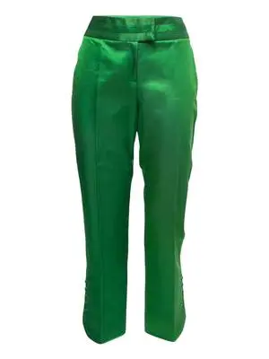 Dior Satin Button-fastening Trousers - Green