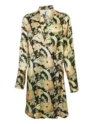 Dries Van Noten Floral-print Wrap Jacket - Black