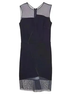 Sandro Mesh-panel Dress - Blue