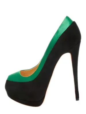 GIUSEPPE ZANOTTI 145mm Suede Platform Pumps - Green