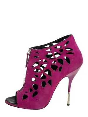 GIUSEPPE ZANOTTI 120mm Cut-out Peep-toe Ankle Boots - Pink