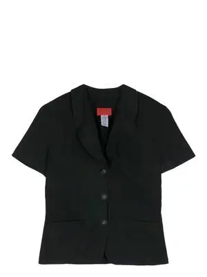 Kenzo 1990s Crepe Short-sleeved Jacket - Black
