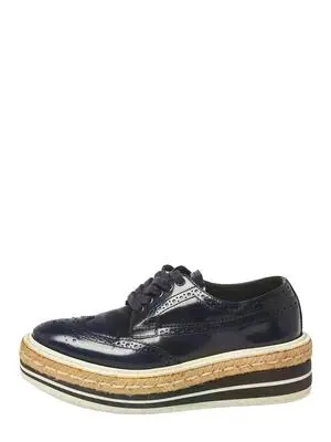 Prada Brogue Platform Shoes - Blue