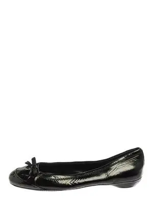 Prada Bow-detail Patent-leather Ballet Flats - Black