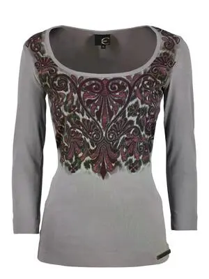 Just Cavalli Baroque-print T-shirt - Grey