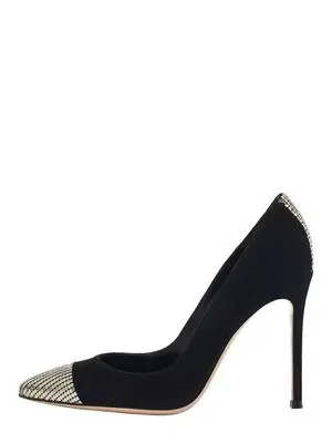 GIANVITO ROSSI Crystal-embellished Pointed-toe Pumps - Black