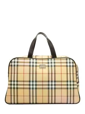 Burberry House Check Canvas Travel Bag - Brown