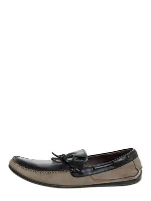 FERRAGAMO Leather-panelled Loafers - Brown