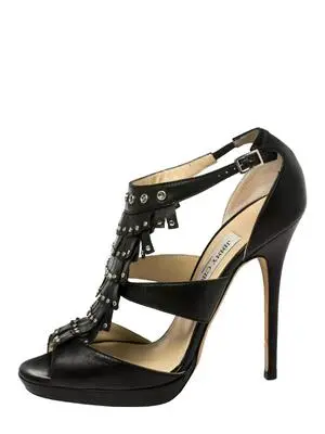 JIMMY CHOO 130mm Fringed Pumps - Black