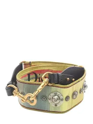 Dior Medallion Embroidered Shoulder Strap - Yellow