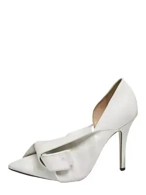 N°21 110mm Knotted Leather Pumps - White