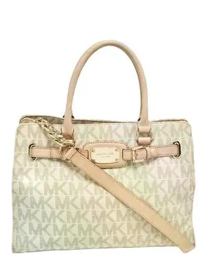Michael Kors Monogram Leather Tote - Neutrals