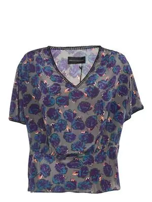 Zadig&Voltaire Floral-print V-neck Blouse - Grey