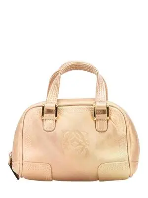 Loewe Amazona Metallic Leather Satchel - Gold