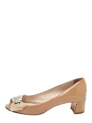 Miu Miu 45mm Crystal-embellished Pumps - Brown