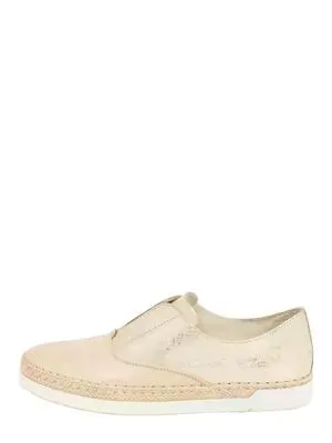 TOD'S Leather Flat Espadrilles - Neutrals
