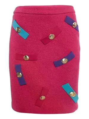 Moschino Wool Embellishment Skirt - Pink