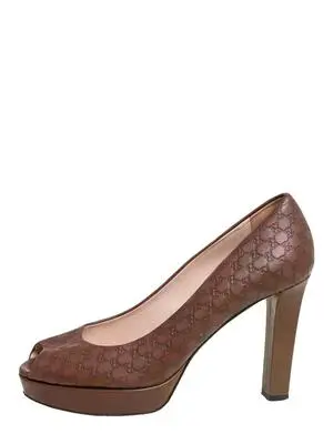 Gucci 110mm Peep-toe Platform Pumps - Brown