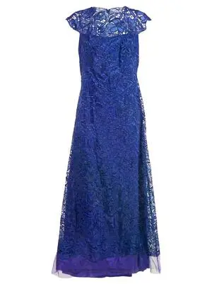 Tadashi Shoji Floral-lace Maxi Dress - Blue