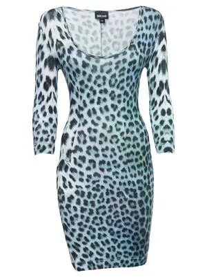 Just Cavalli Vintage Leopard-print Bodycon Dress - Blue