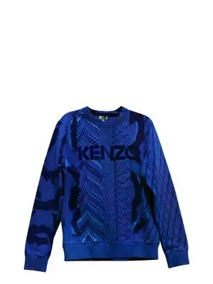Kenzo Jacquard Cotton Sweatshirt - Blue