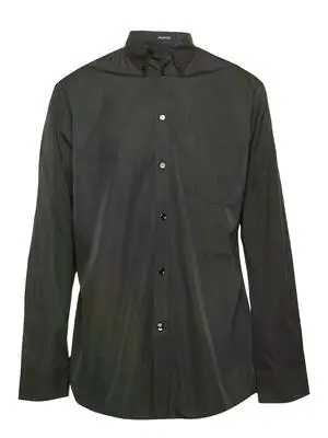 Balenciaga Long-sleeved Cotton Shirt - Black