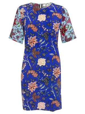 Diane Von Furstenberg Floral-print Silk Mini Dress - Blue