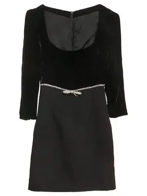 Miu Miu Bow-detail Velvet Dress - Black