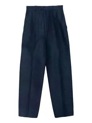 Saint Laurent 1980s Silk Trousers - Blue