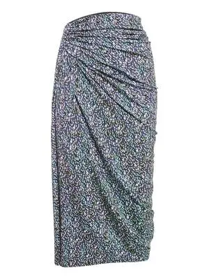 ISABEL MARANT VINTAGE Vintage Draped Asymmetrical Midi Skirt - Multicolour