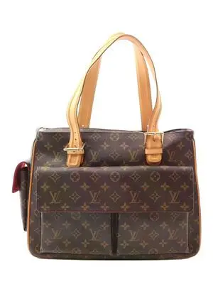 LOUIS VUITTON 2004 Monogram Leather Tote Bag - Brown