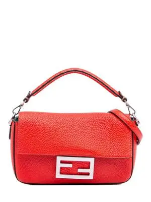 Fendi 2000-2010 Mini Leather Baguette Satchel - Red