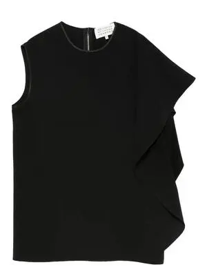 MAISON MARGIELA Asymmetrical Ruffle Blouse - Black