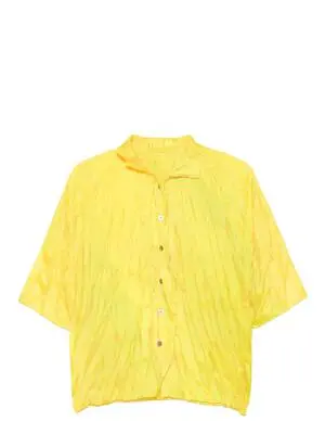 Issey Miyake 2000s Plissé-effect Shirt - Yellow