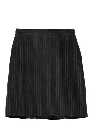 Alexander McQueen 2010s Pinstripe Skirt - Black