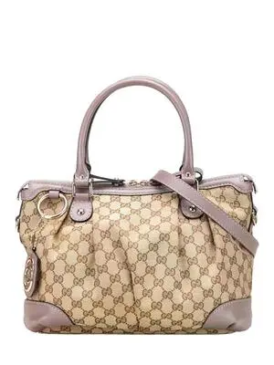 Gucci Gg Canvas Sukey Satchel - Brown
