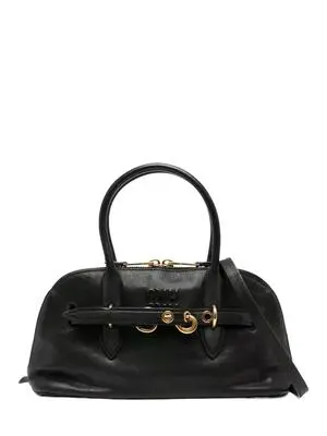 Miu Miu Aventure Leather Tote Bag - Black