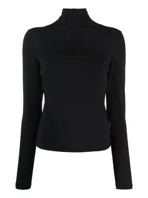 Versace 2000s Cut-out Long-sleeve Top - Black