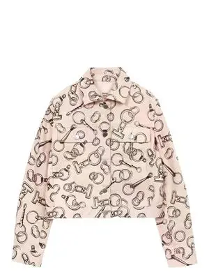 Hermès 2010s Printed Denim Jacket - Pink