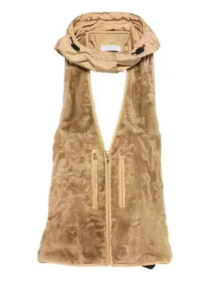 Prada 1990s Hooded Vest - Brown