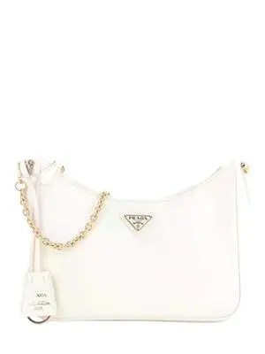 Prada Re-edition 2005 Saffiano Leather Shoulder Bag - White
