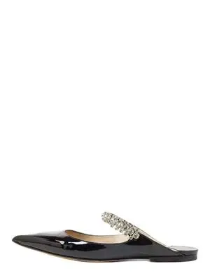 JIMMY CHOO Leather Crystal-embellishment Mules - Black