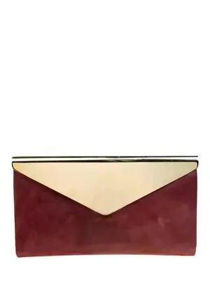 JIMMY CHOO Leather Metal-flap Clutch Bag - Red