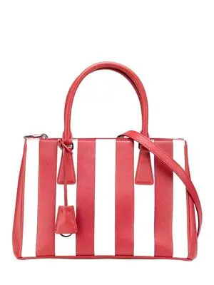 Prada Galleria Double Zip Satchel - Red
