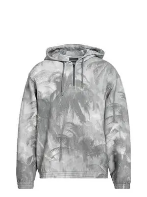 Emporio Armani Hooded Sweatshirt With Hawaiian Print - Grey