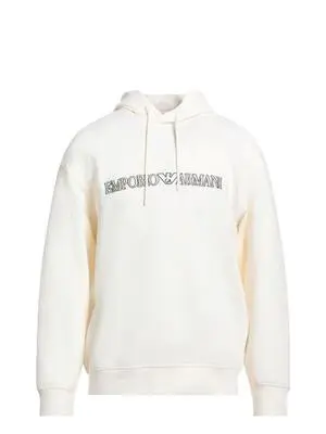 Emporio Armani Cotton-blend Jersey Hooded Sweatshirt - White