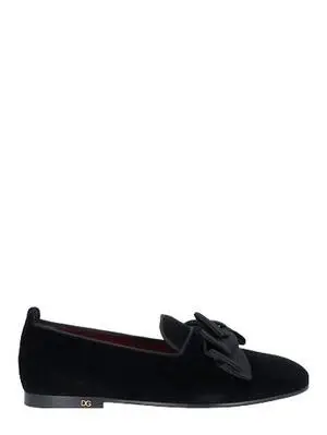 Dolce & Gabbana Velvet And Satin Loafers - Black